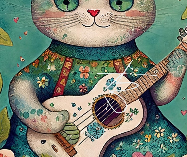 Ukulele Cat: Instant Download - Etsy