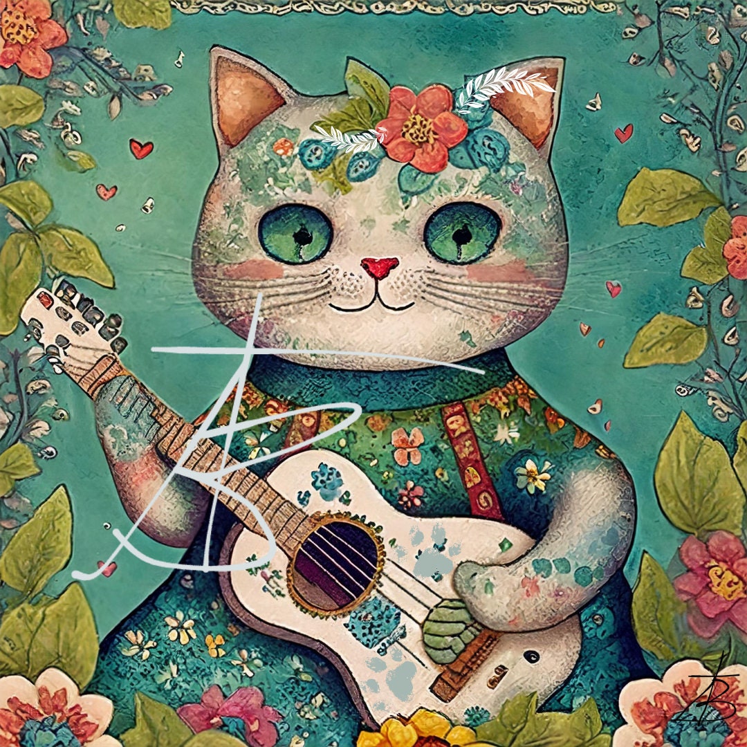 Ukulele Cat: Instant Download - Etsy