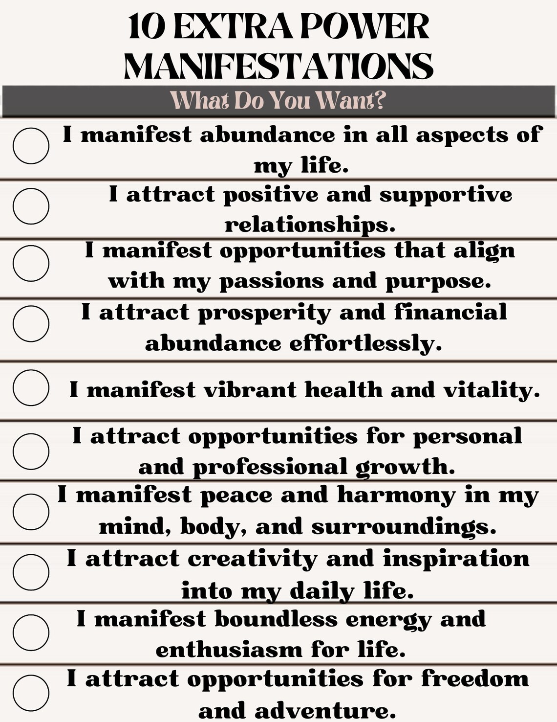 100 Power Manifestation List - Etsy
