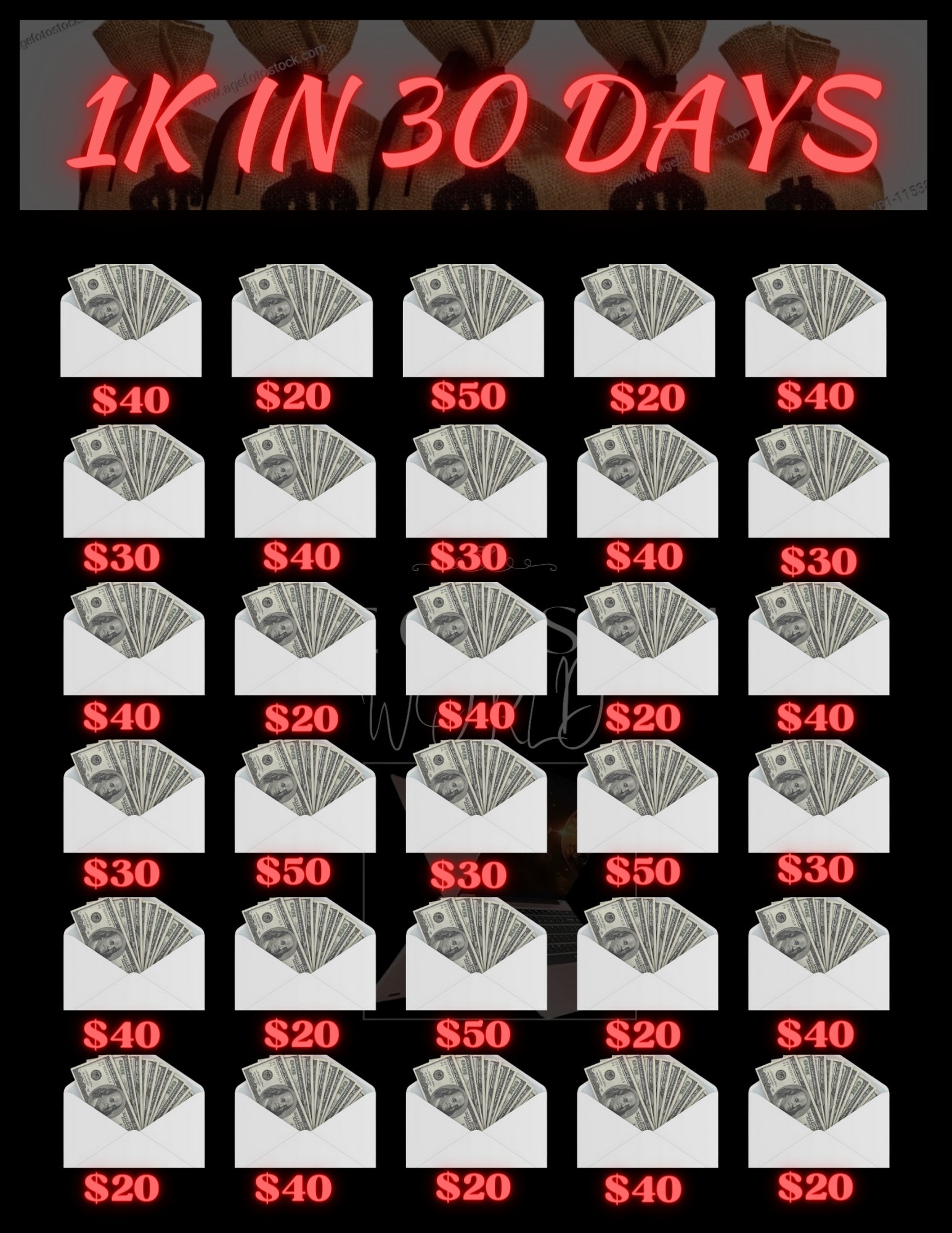 Budget Sheet (1K Savings Challenge) - Etsy