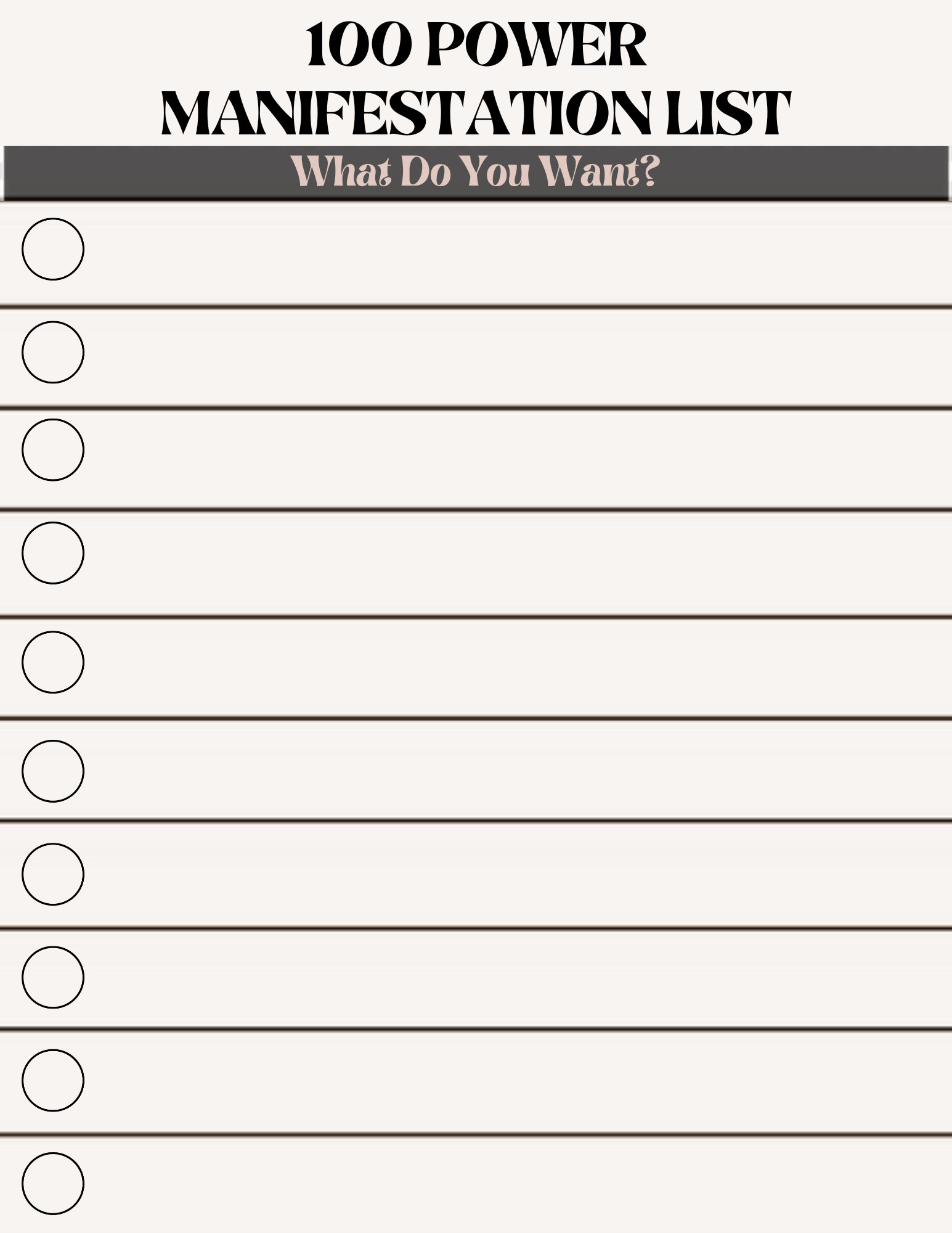 100 Power Manifestation List - Etsy