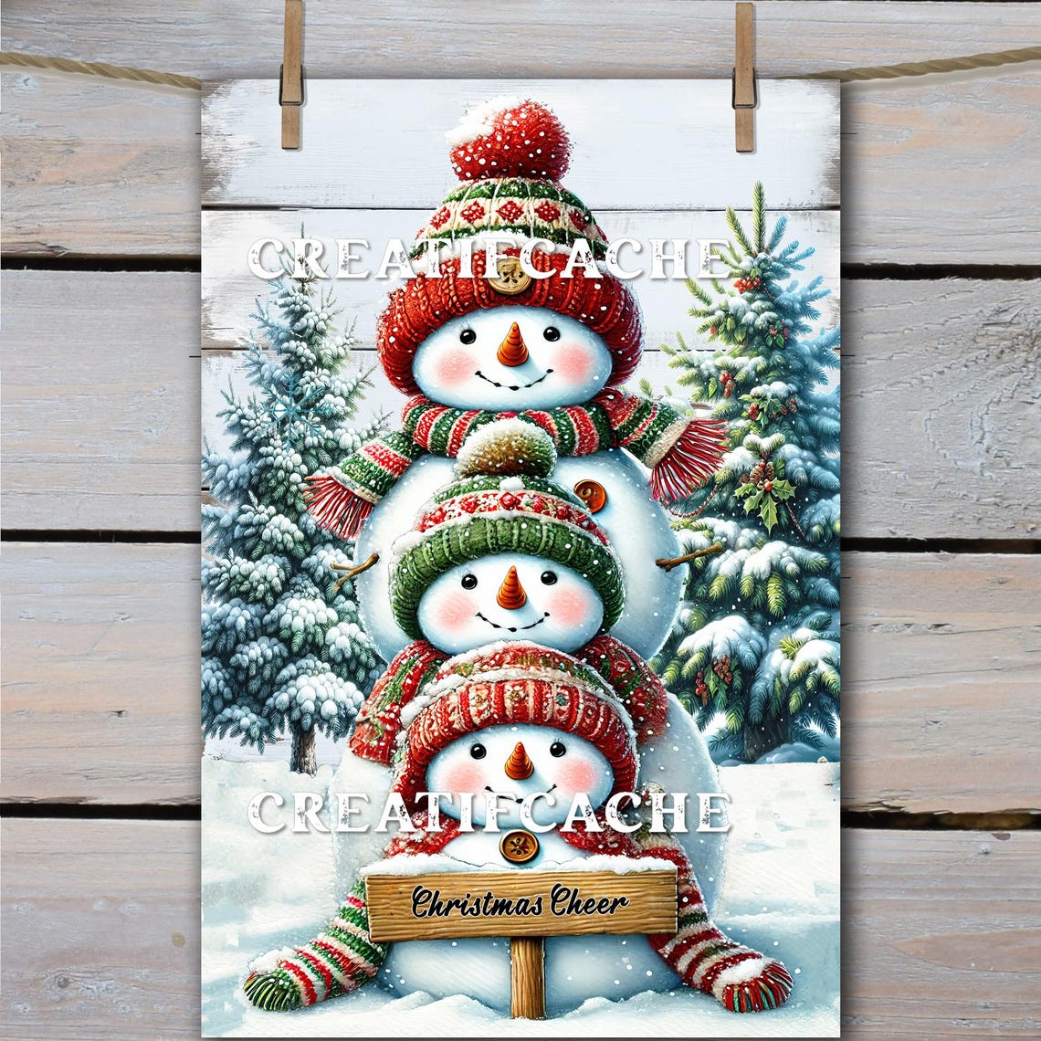Snowman Garden Flag, Stacked Snowmen, Home Decor, Christmas DIY Sign ...
