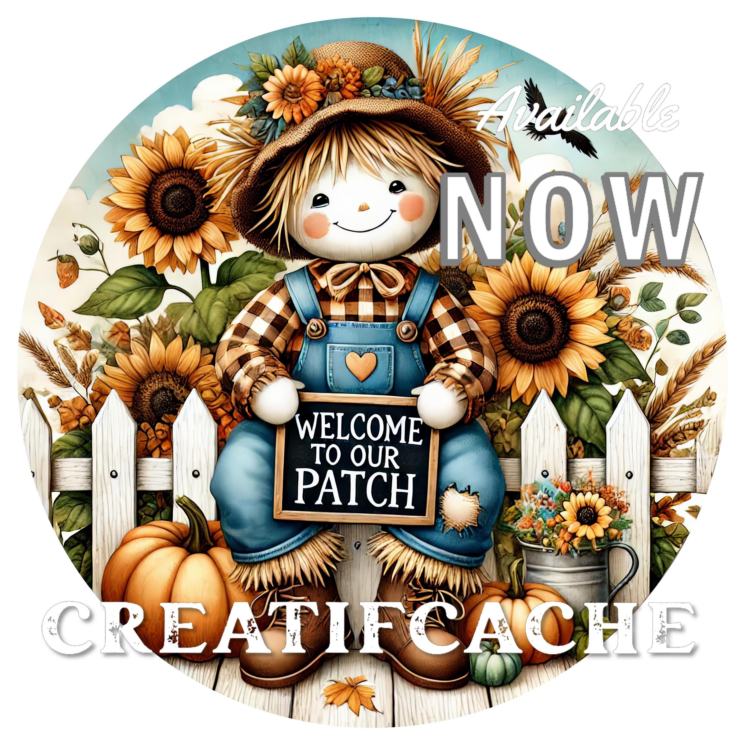 Cute Scarecrow, Pumpkin Patch, Welcome to Our Patch, PNG, Digital ...