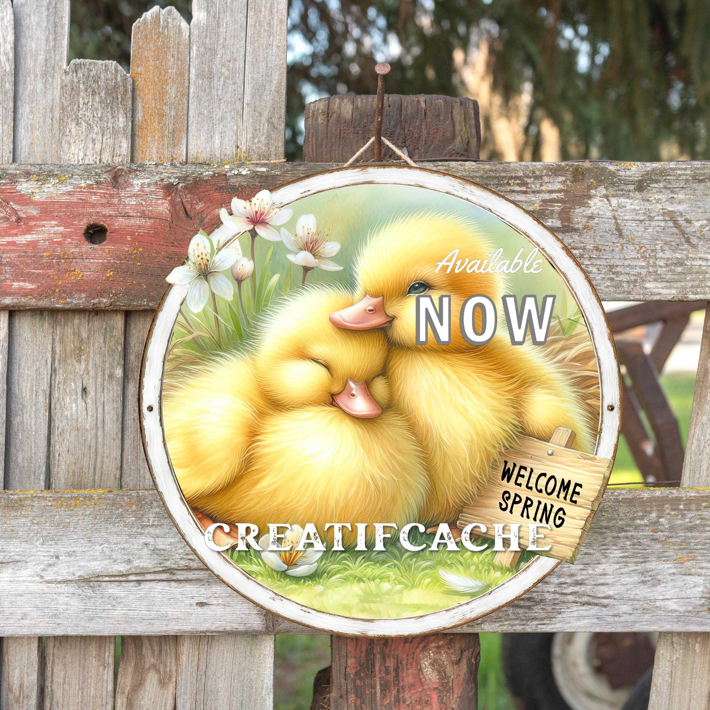 Spring Ducklings PNG Round Sublimation Digital Printable Wreath ...