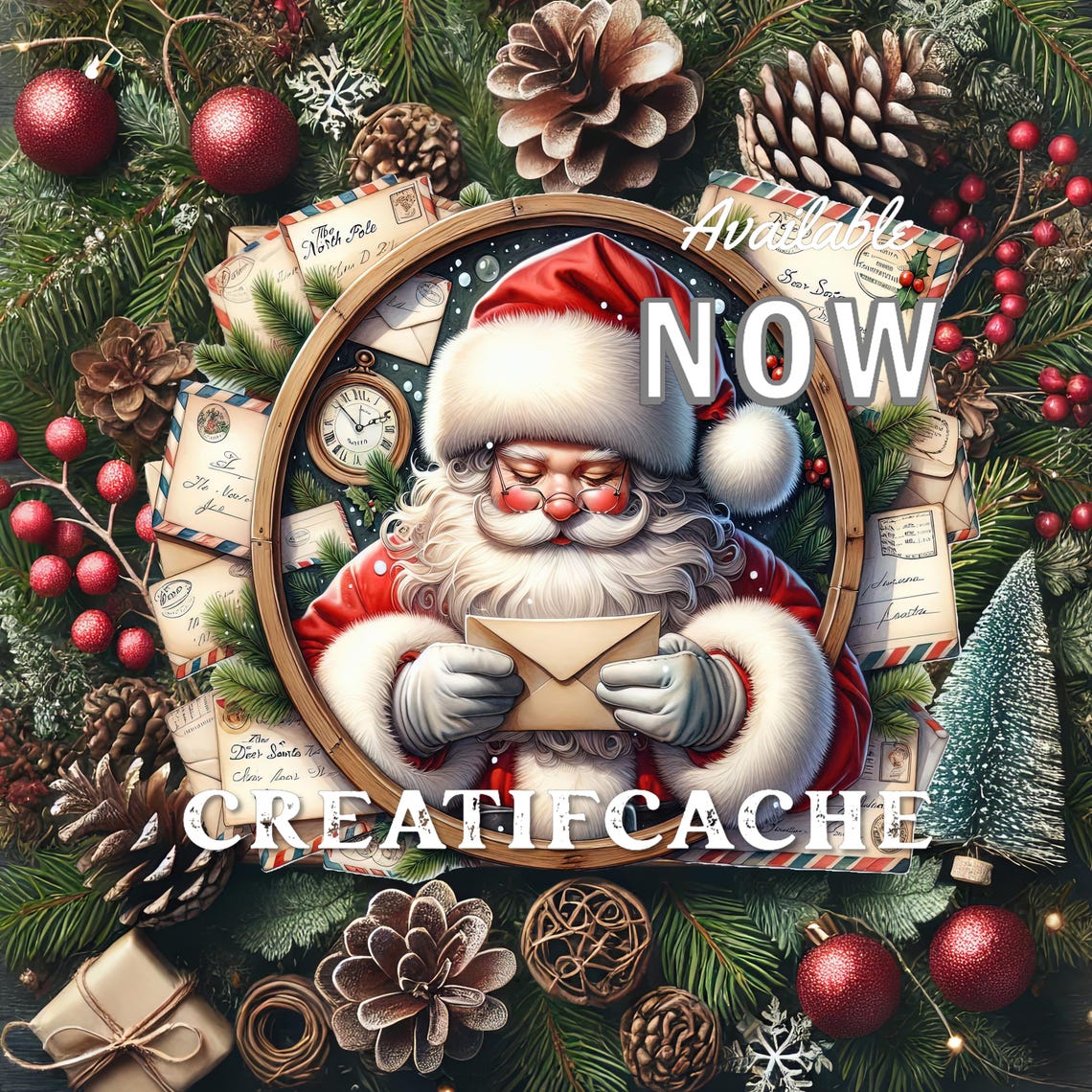 Old Fashioned Santa, Circle, Letters to Santa, Santa Mail, Dear Santa ...