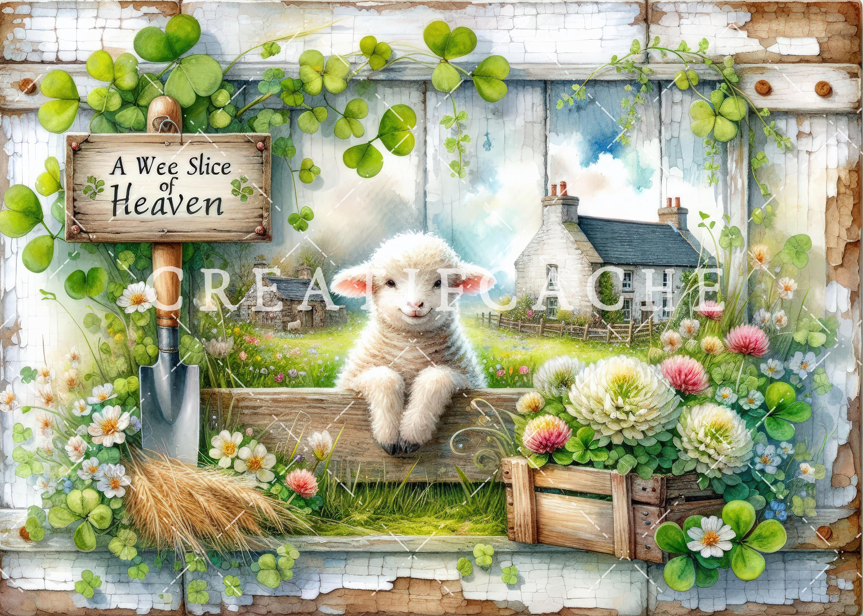 Irish Farmhouse Cutting Board St Patricks Day Lamb, Country, DIY Signs ...