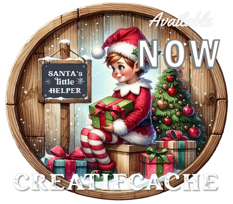 Santas Little Helper, Christmas Elf, Sublimation Circle, DIY, PNG Sign ...