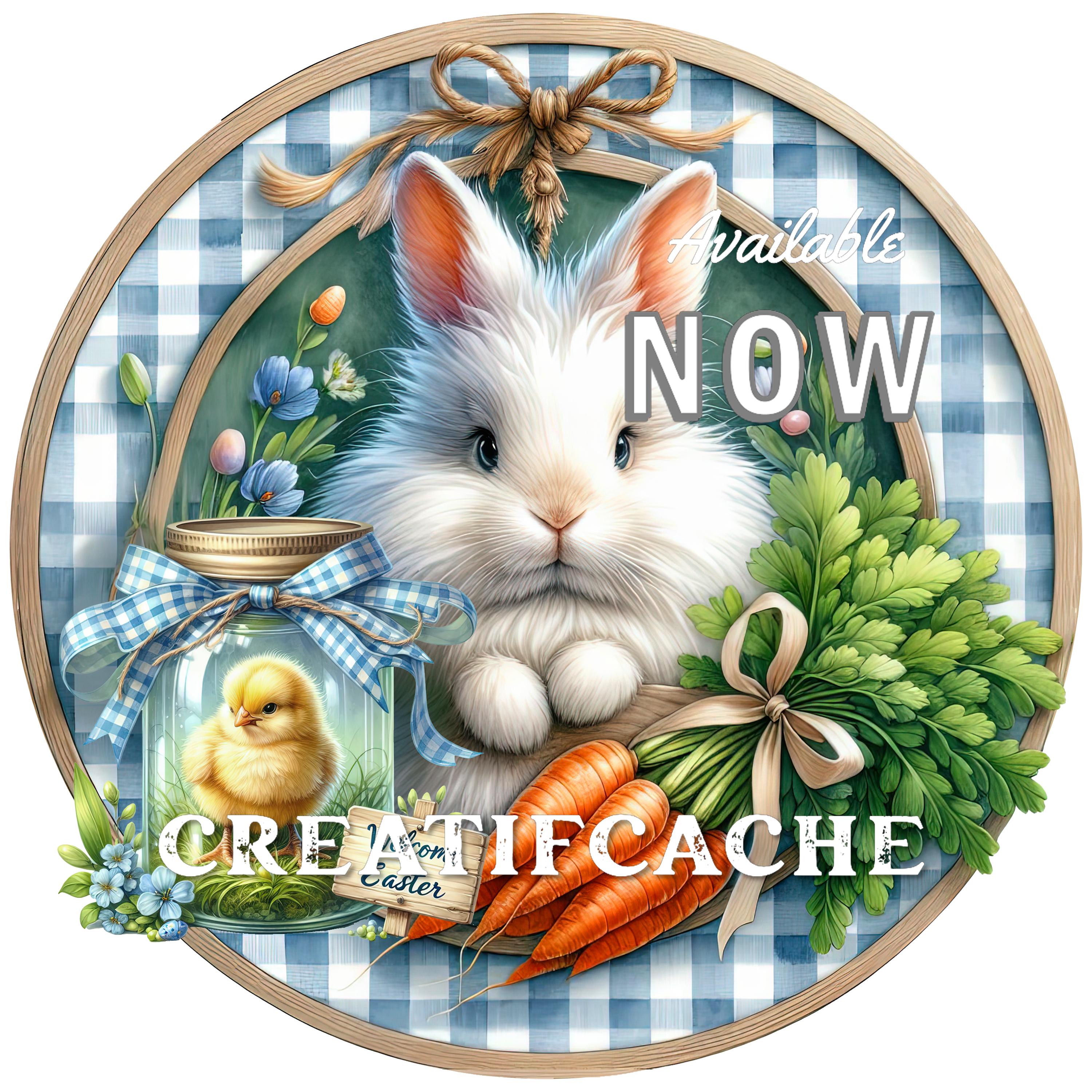 PNG Digital File, Easter Bunny Chicks, Round, Sublimation, Metal Signs ...