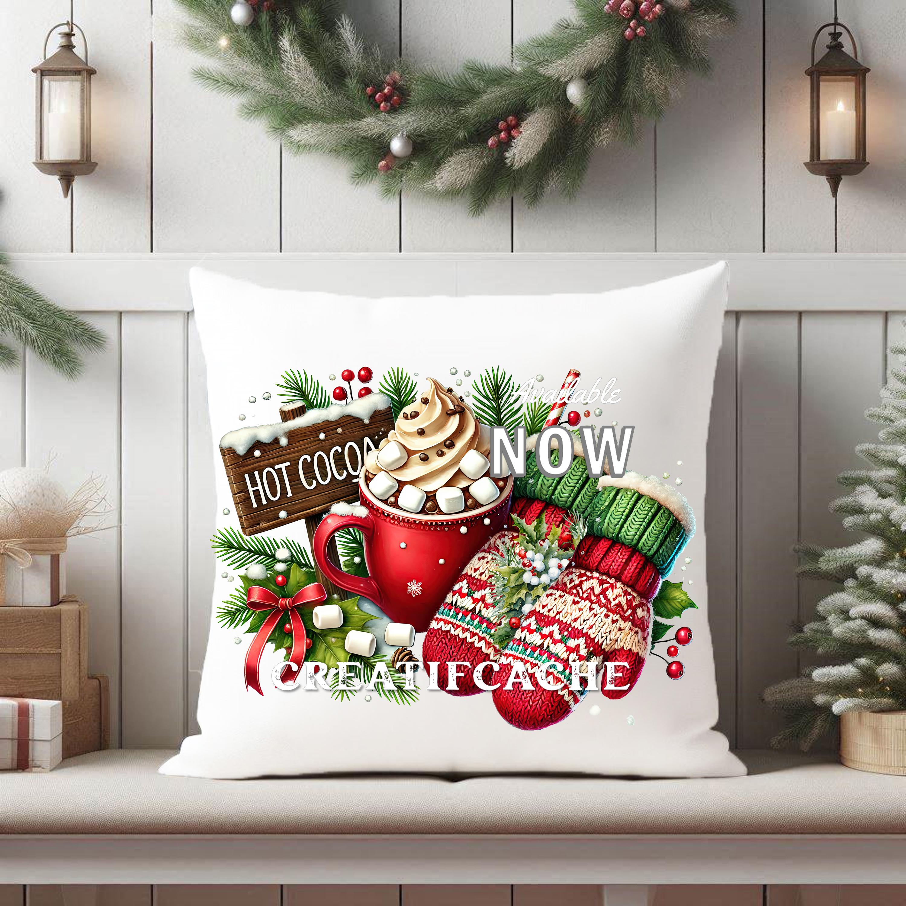 Hot Cocoa Mittens PNG Sublimation Fabric Transfer Decoupage Christmas ...