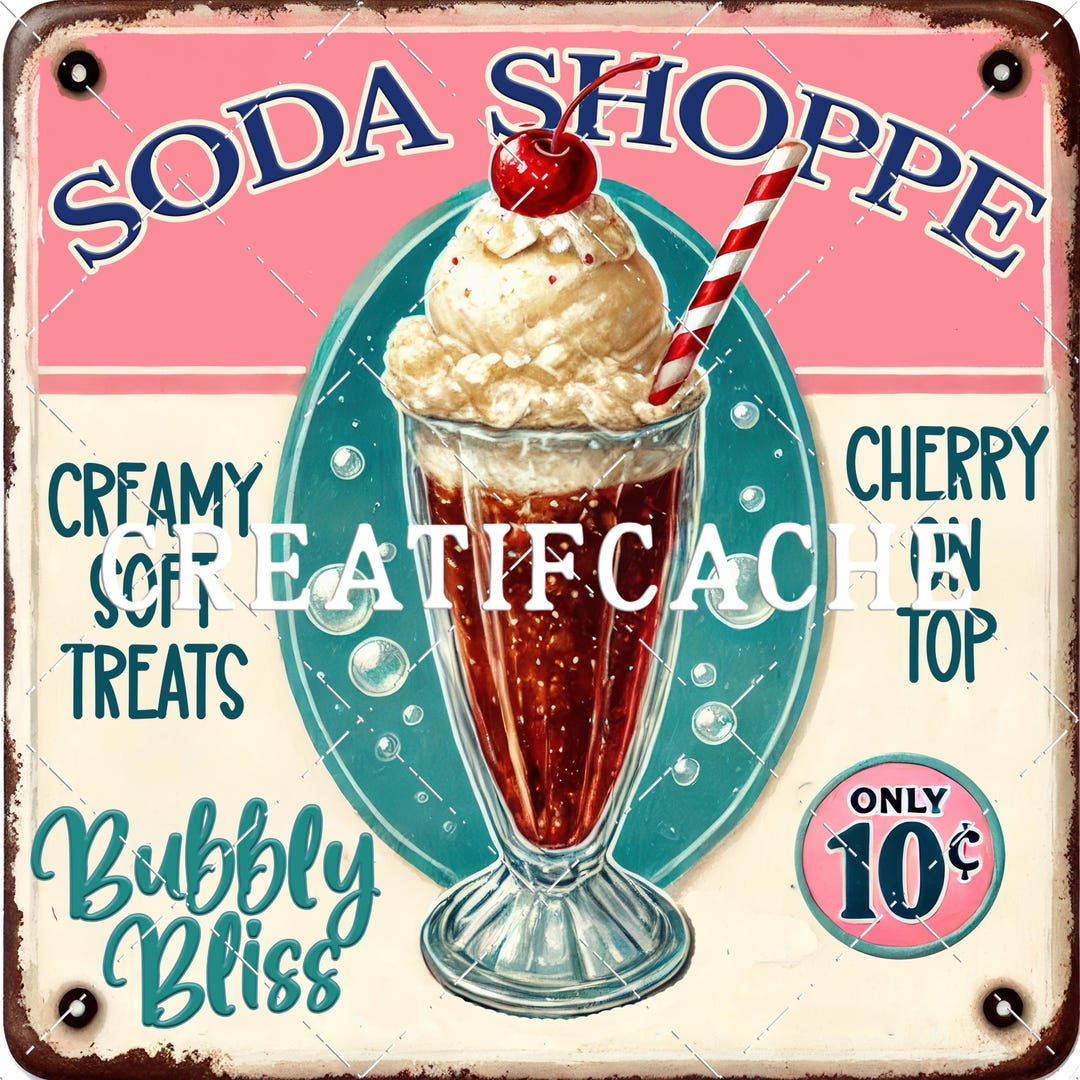 Soda Shoppe Sign, Retro Soda Fountain Print (digital Download) - Etsy