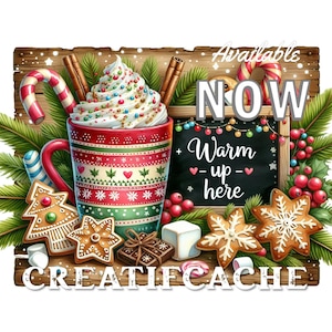 Hot Cocoa Station, Cookies, Xmas DIY Sign, Sublimation, Square Door ...