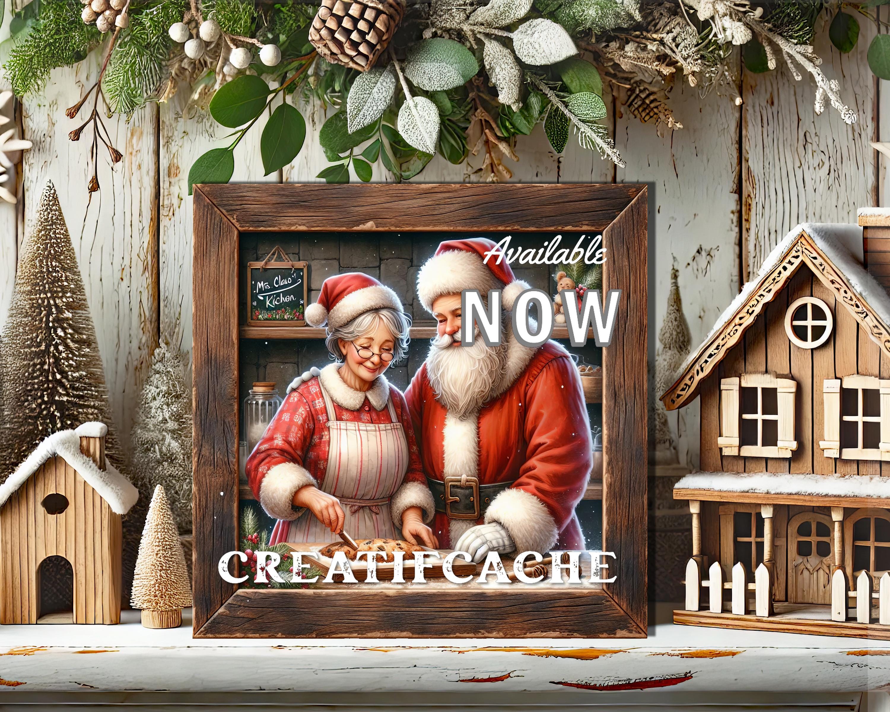Santa and Mrs Claus, Christmas Kitchen, Xmas DIY Sign, Sublimation ...