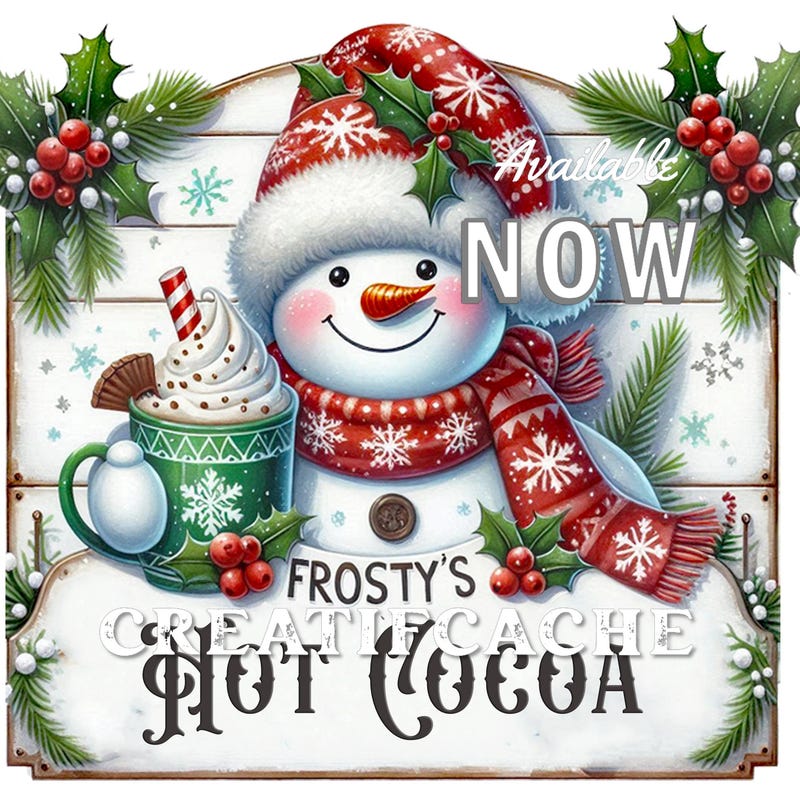 Snowman With Cocoa Sign - Etsy UK