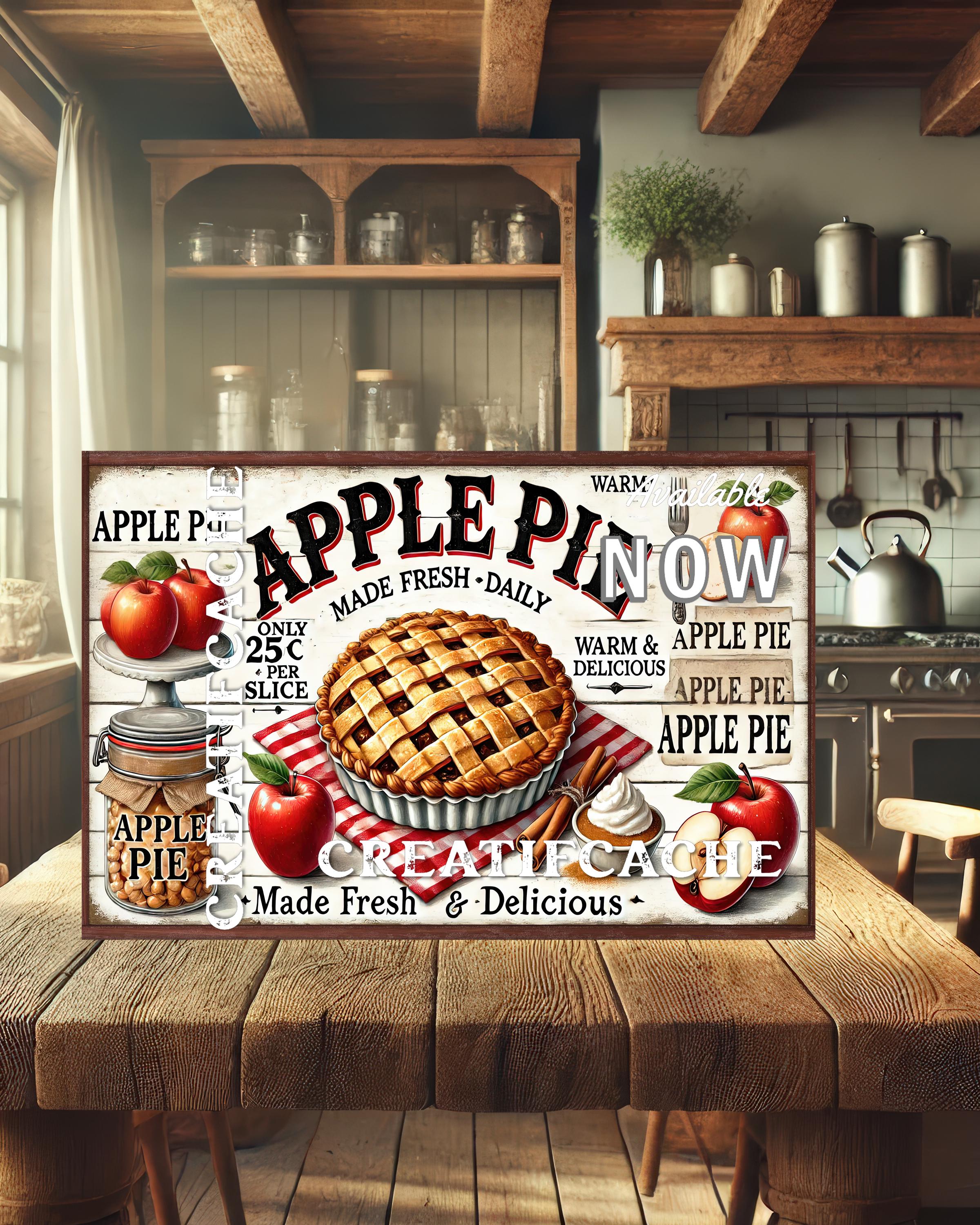 Farmhouse Apple Pie, DIY Sign, Rustic, Country-style 11x15" Cutting ...