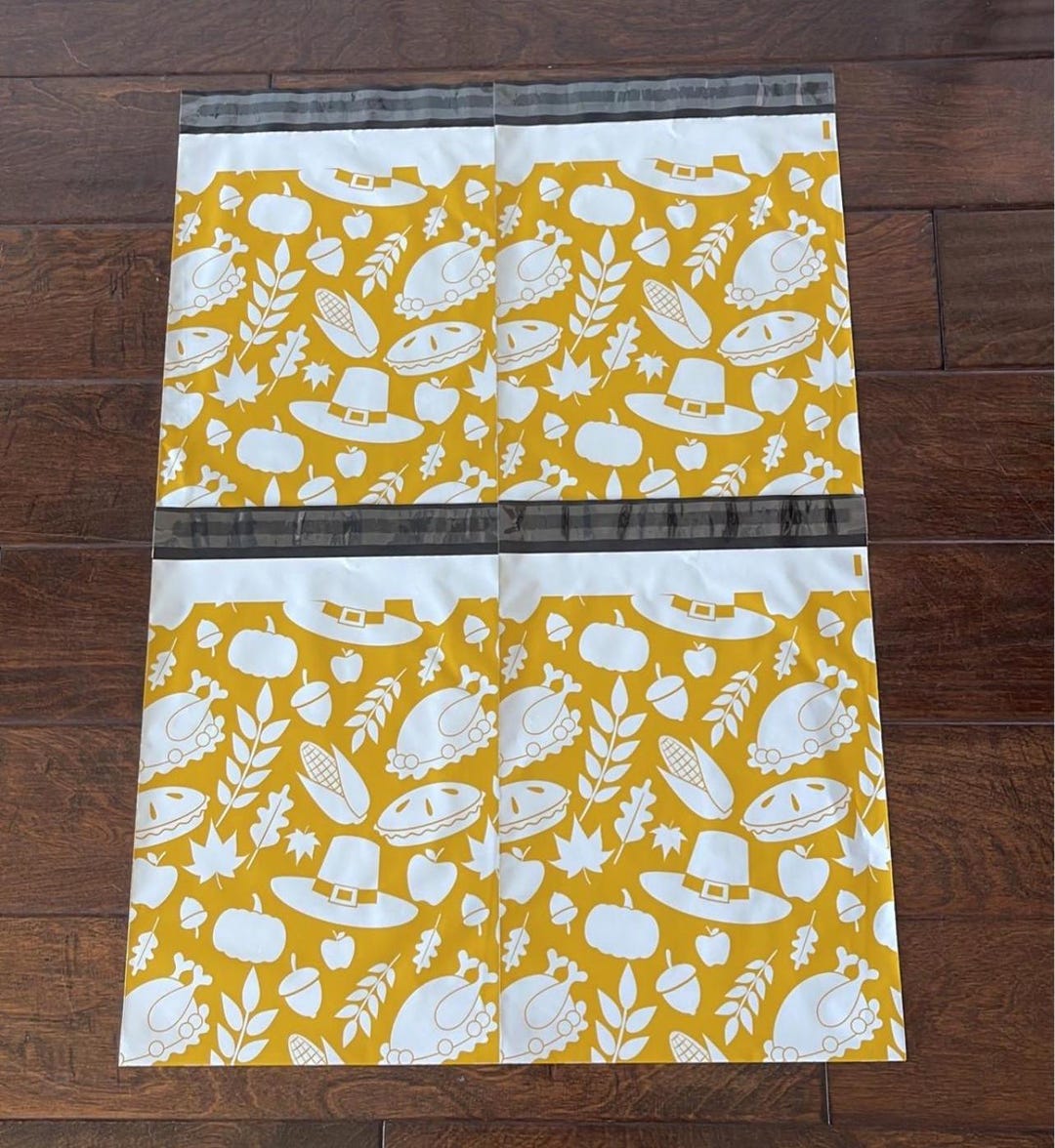 10x13" Super Fun Thanksgiving Designer Poly Mailers! Non-padded, Self ...