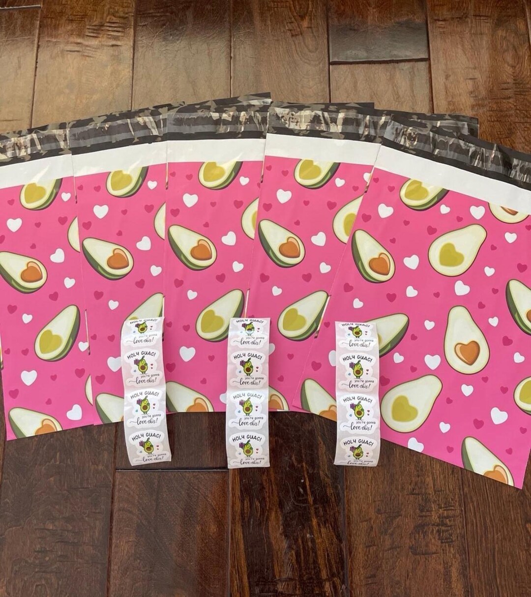 50 Pack - Yummy Avocados 10x13" Designer Poly Mailers/quac Stickers Mix ...