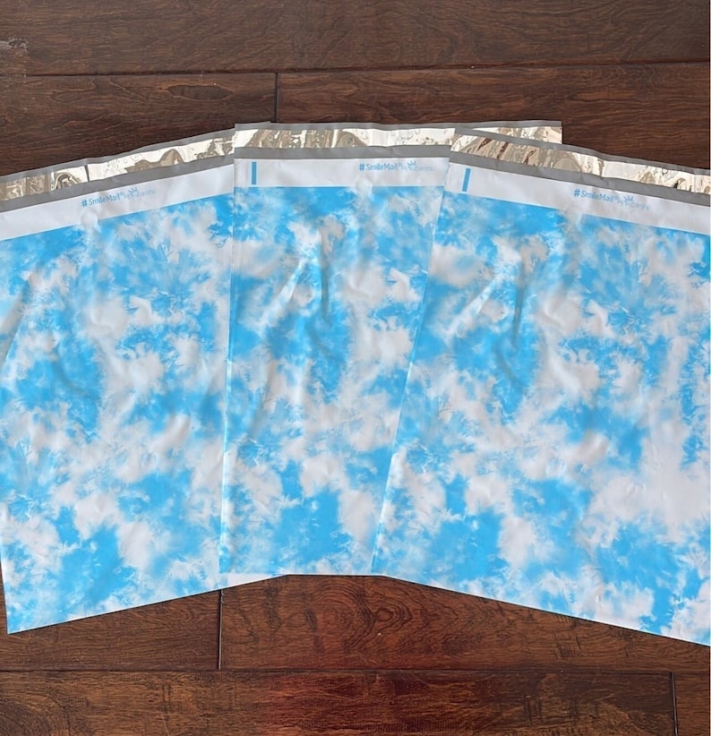 10 or 20 Pack 14x17 XL Beautiful Cloud Tie Dye Poly Mailers Non-padded ...