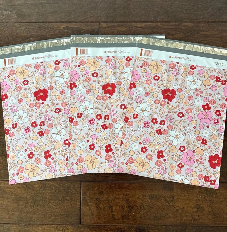 10 OR 20 Pack - 12x15.5" Large Beautiful Floral Bloom Designer Poly ...