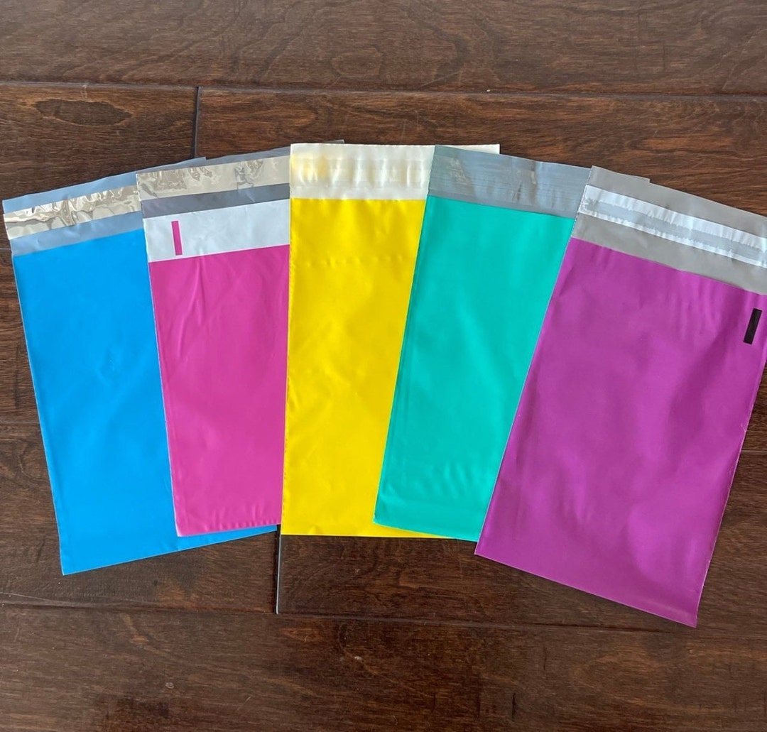 25 OR 50 Pack - 6x9" Mix of All 5 Colors Designer Poly Mailers! Non ...