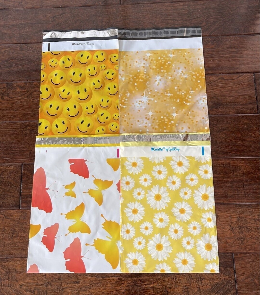10x13" Beautiful Mixed Yellow 4 Patterns Designer Poly Mailers! Non ...
