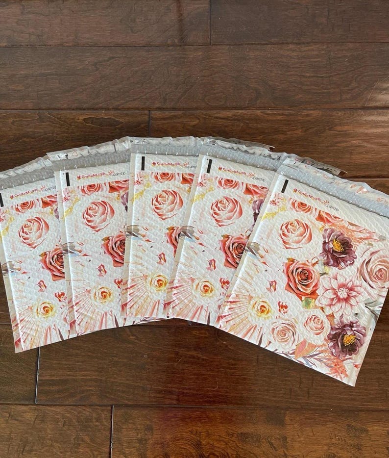 10 or 20 Pack - 8x12" XL Beautiful Boho Floral Designer Bubble Mailers ...