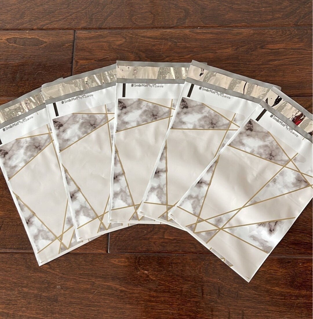 25 OR 50 Pack - 6x9" Marble Designer Poly Mailers! Non-padded, Self ...