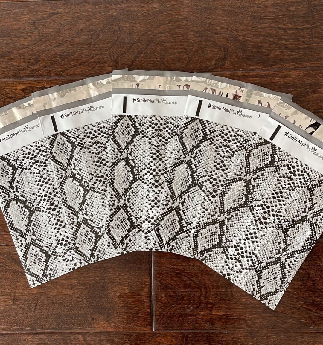 25 OR 50 Pack - 6x9" Beautiful Snake Skin Designer Poly Mailers! Non ...