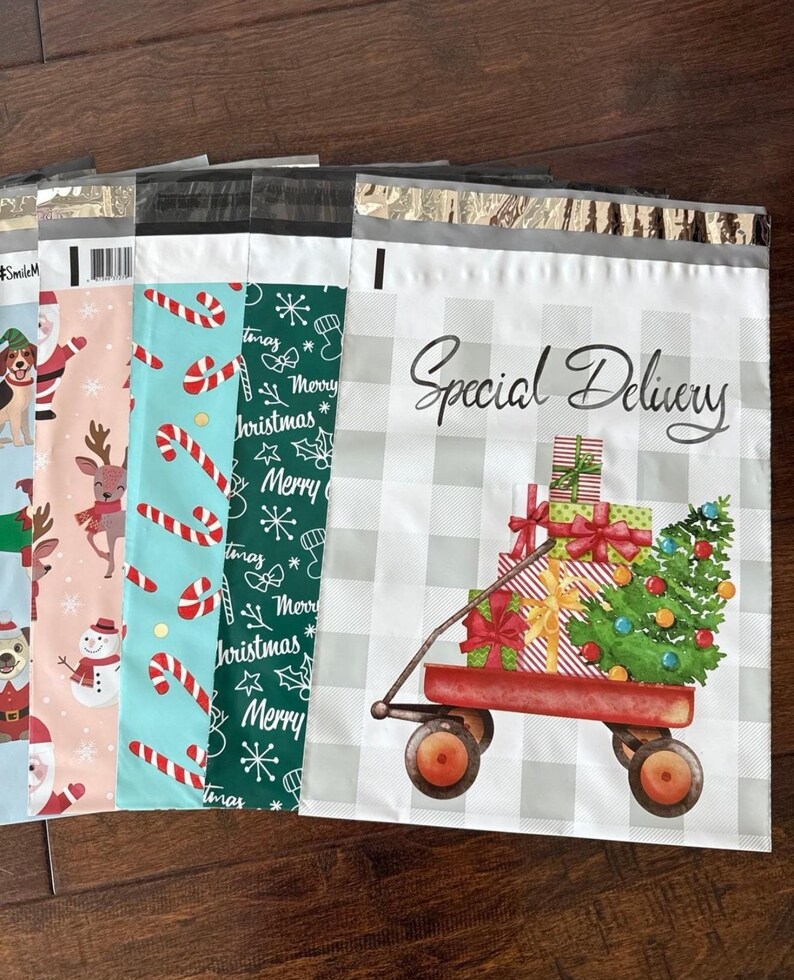 20 or 40 Pack - 10x13" Fun ALL Christmas Variety Pack Designer Poly ...