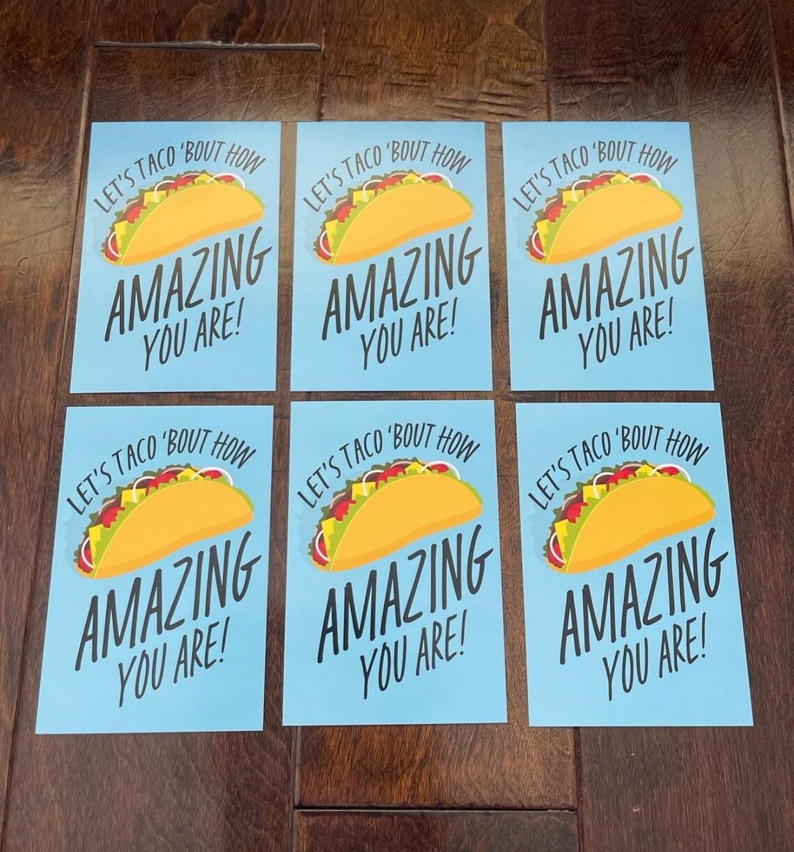 25 OR 50 Pack - 4x6" Yummy Tacos Insert Cards! Thank You Cards for Your ...