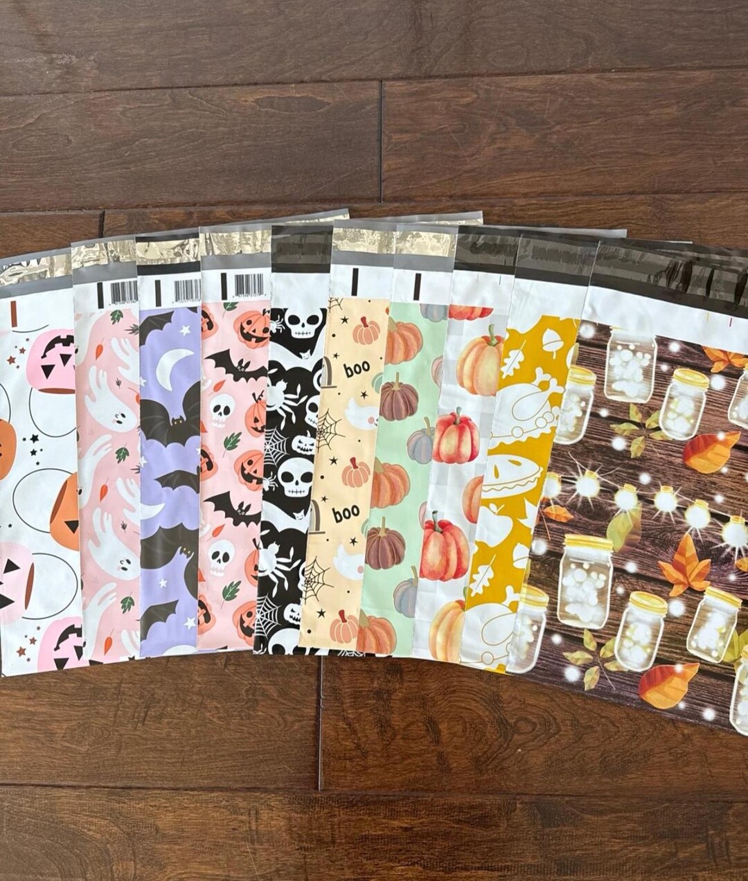 20 OR 40 Pack - 10x13" Fun Fall/halloween Variety Pack Designer Poly ...