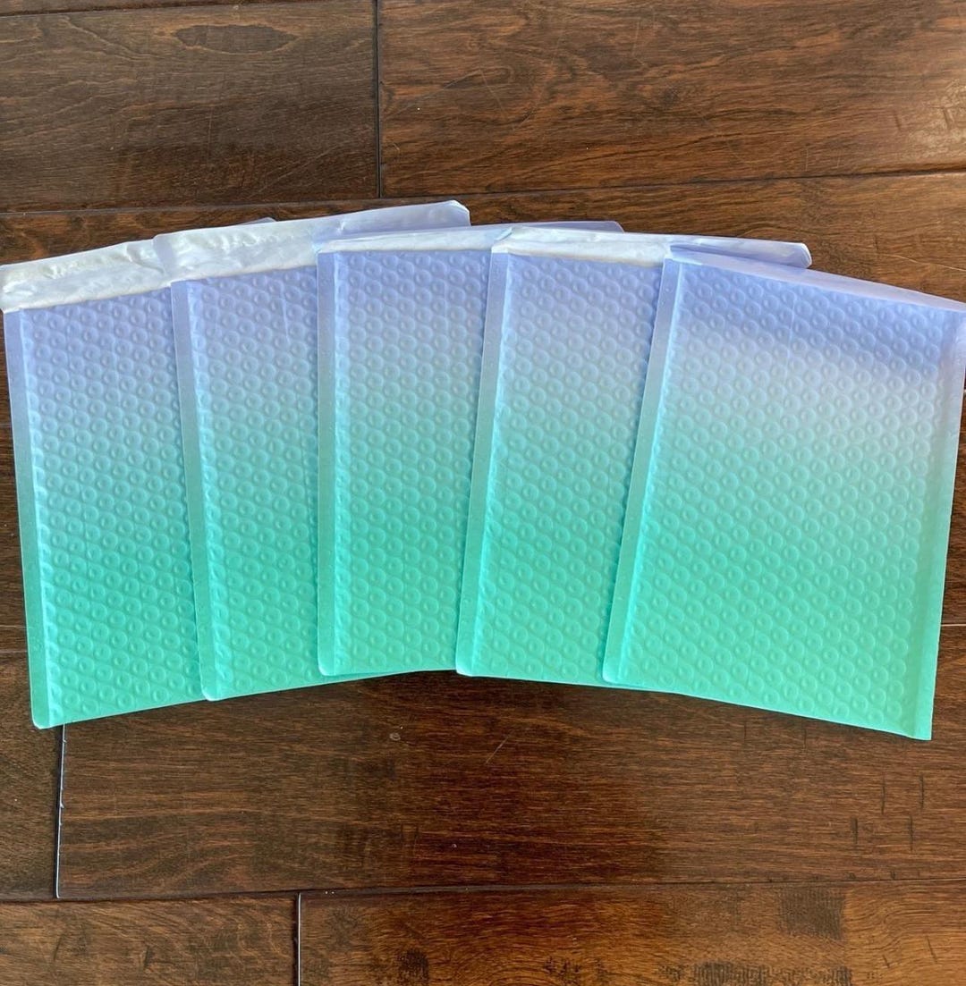 10 OR 20 Pack - 6x9" Beautiful 2 Tone Green/blue Designer Bubble ...