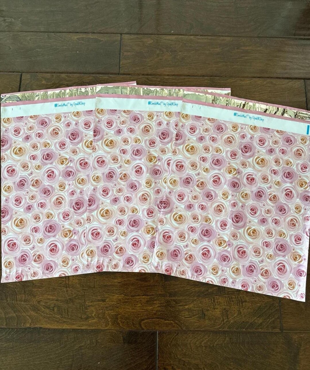 10 or 20 Pack - 14x17" XL Beautiful Pink Roses Designer Poly Mailers ...