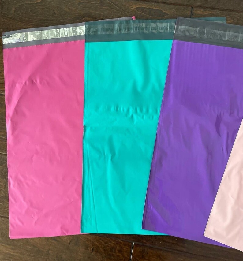 10 or 20 Pack - 12x15.5" Large Mix of 5 Colors Designer Poly Mailers ...