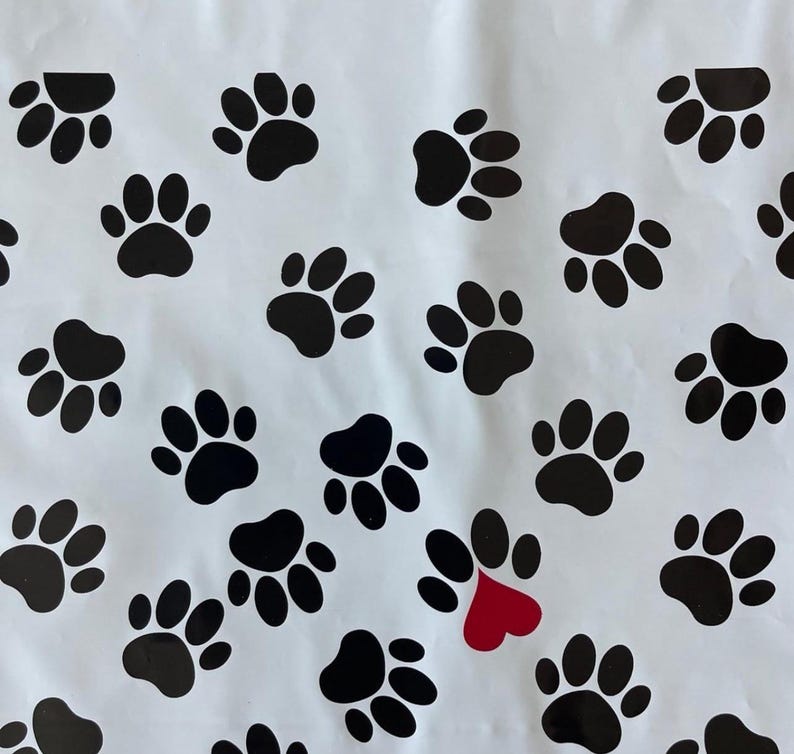 50 Pack Super Cute Puppy Paws 10x13 Poly Mailers & 4x6 Insert Cards Mix ...