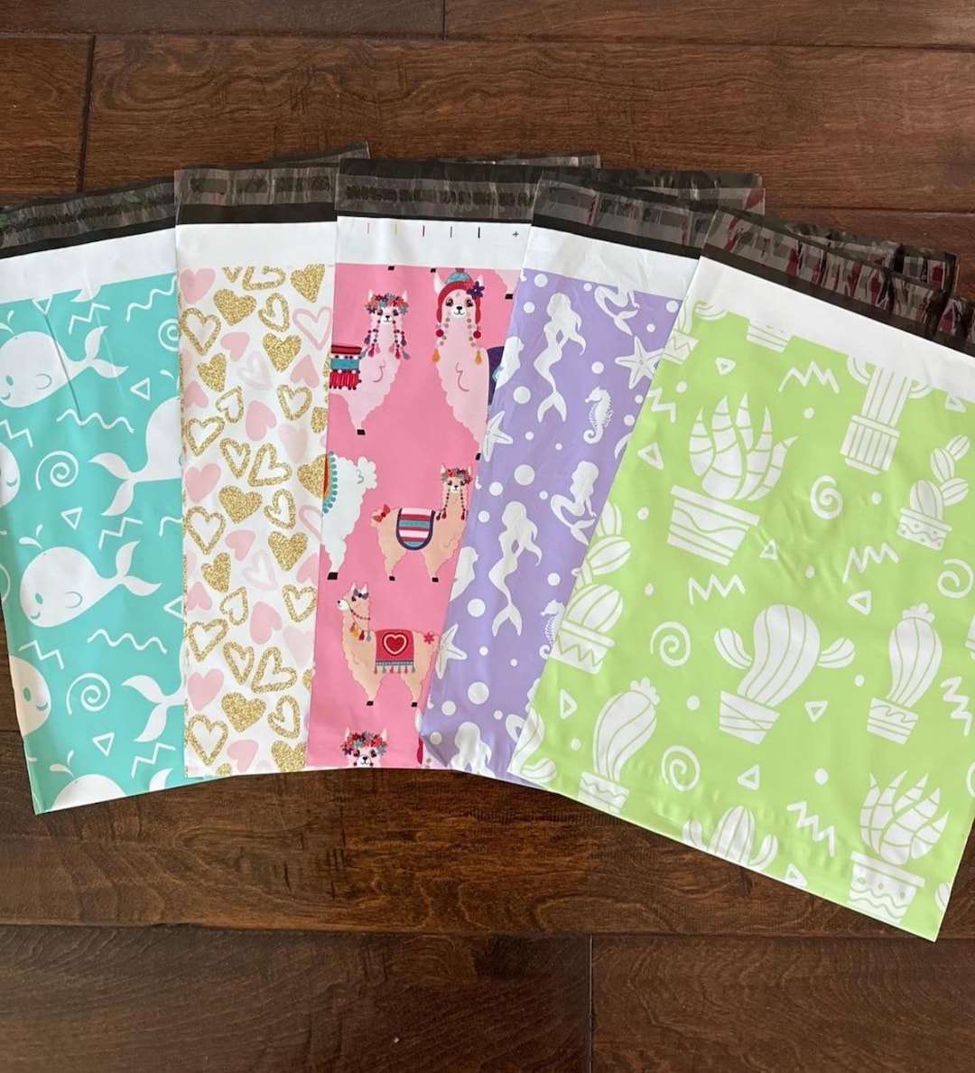 10 OR 20 Pack - 12x15" Large Mix of 5 Beautiful Patterns Poly Mailers ...