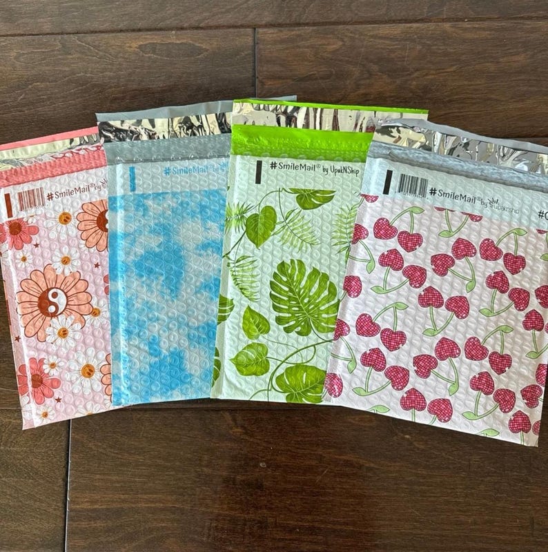 10 OR 20 Pack - 6x10" 4 Patterned Designer Bubble Mailers! Padded-self ...