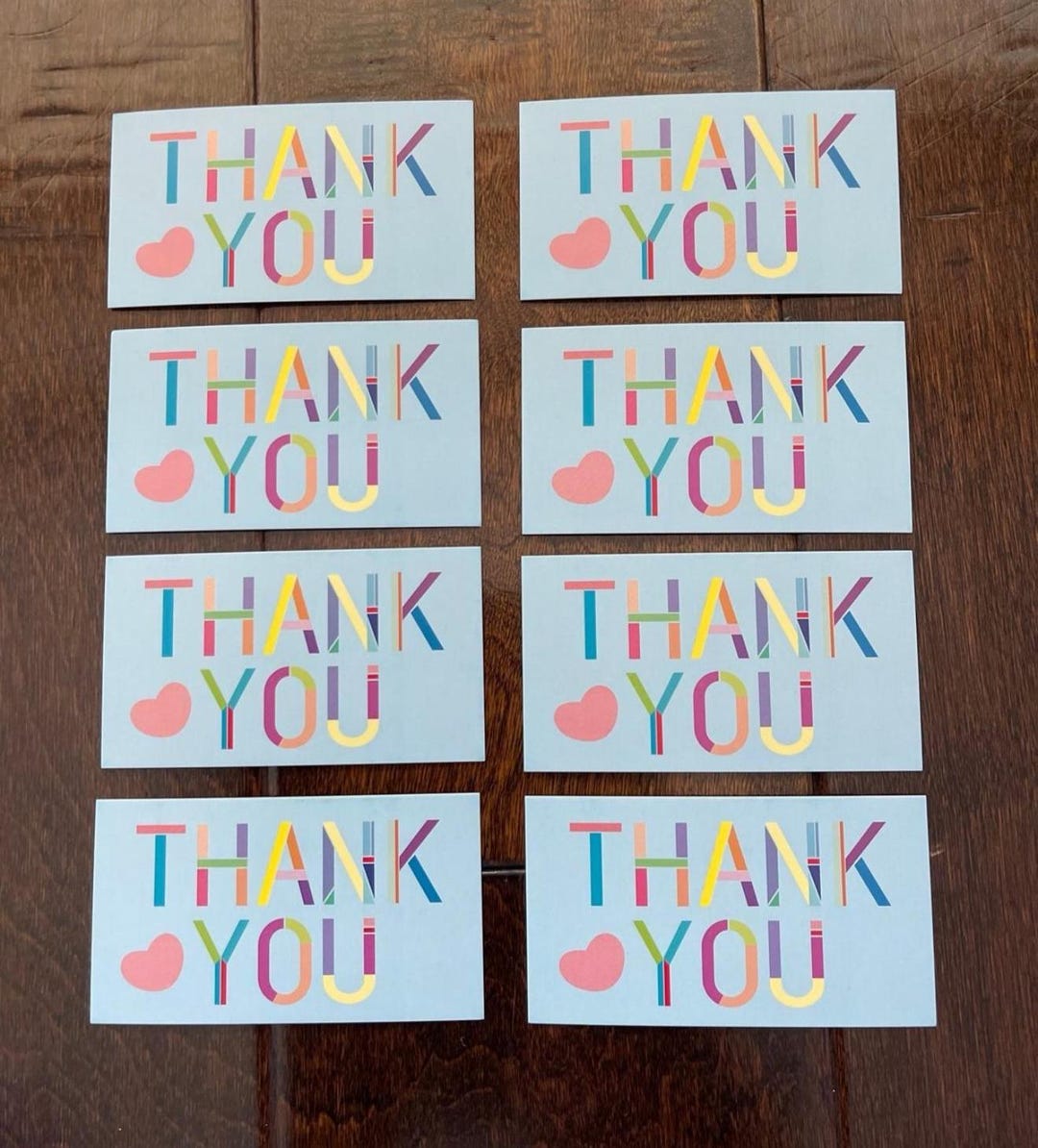 25 OR 50 Pack - 2x3.5" Beautiful Colorful Thank You Cards! Thank You ...