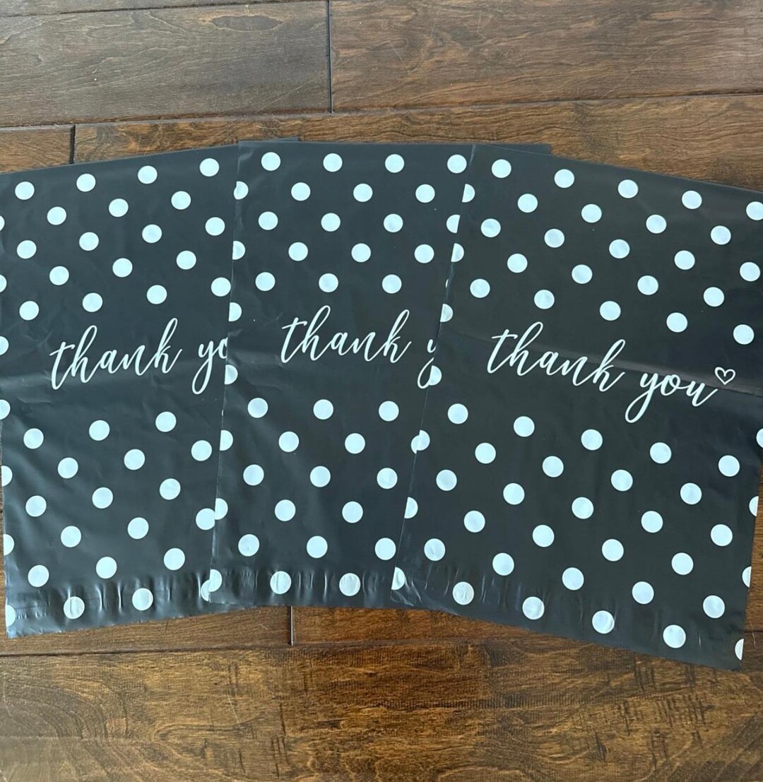 10 or 20 Pack - 12x15.5" Large TY White Polka Dots Designer Poly ...