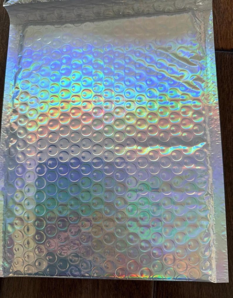 10 OR 20 Pack - 6x10" Beautiful Rainbow Holographic Designer Bubble ...