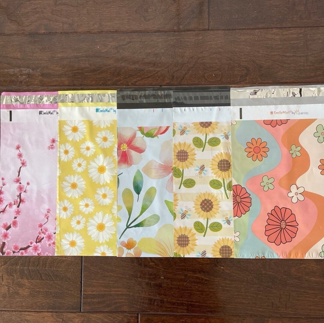 10x13" Beautiful Mixed Floral Designer Poly Mailers! Non-padded, Self ...