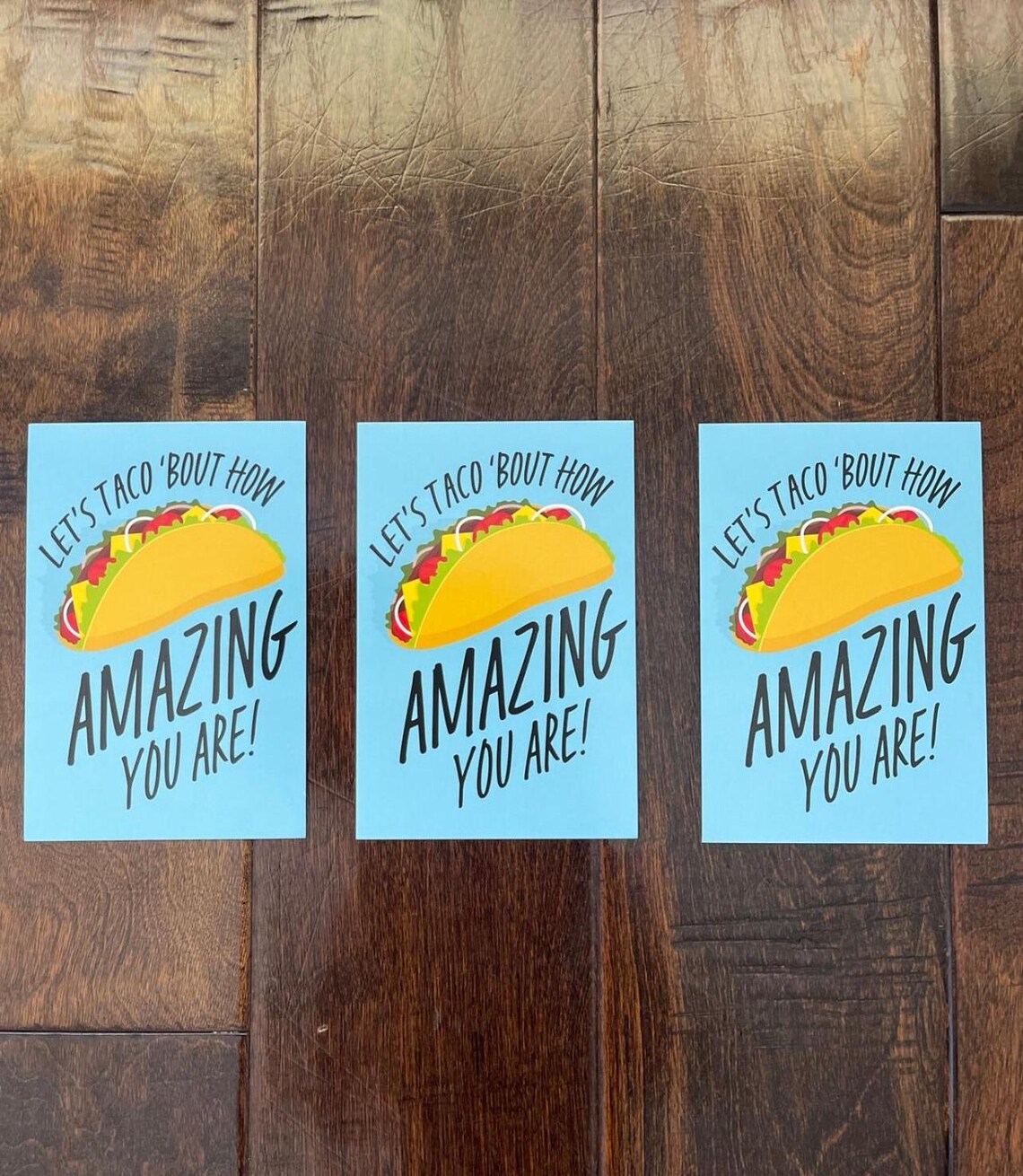 25 OR 50 Pack - 4x6" Yummy Tacos Insert Cards! Thank You Cards for Your ...