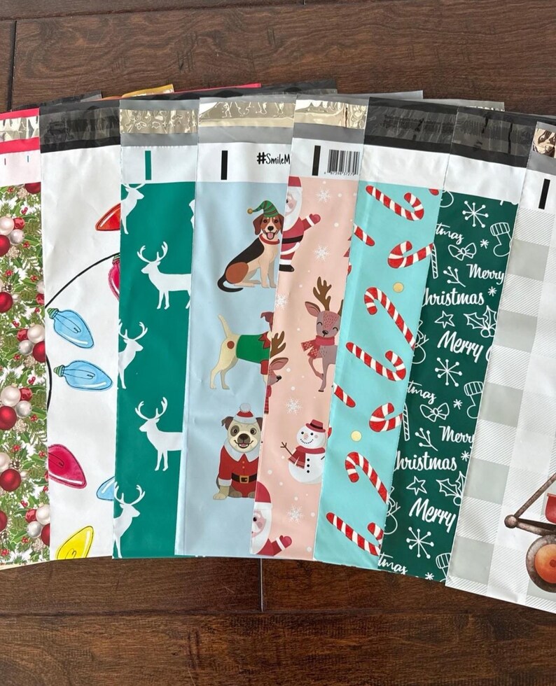 20 or 40 Pack - 10x13" Fun ALL Christmas Variety Pack Designer Poly ...