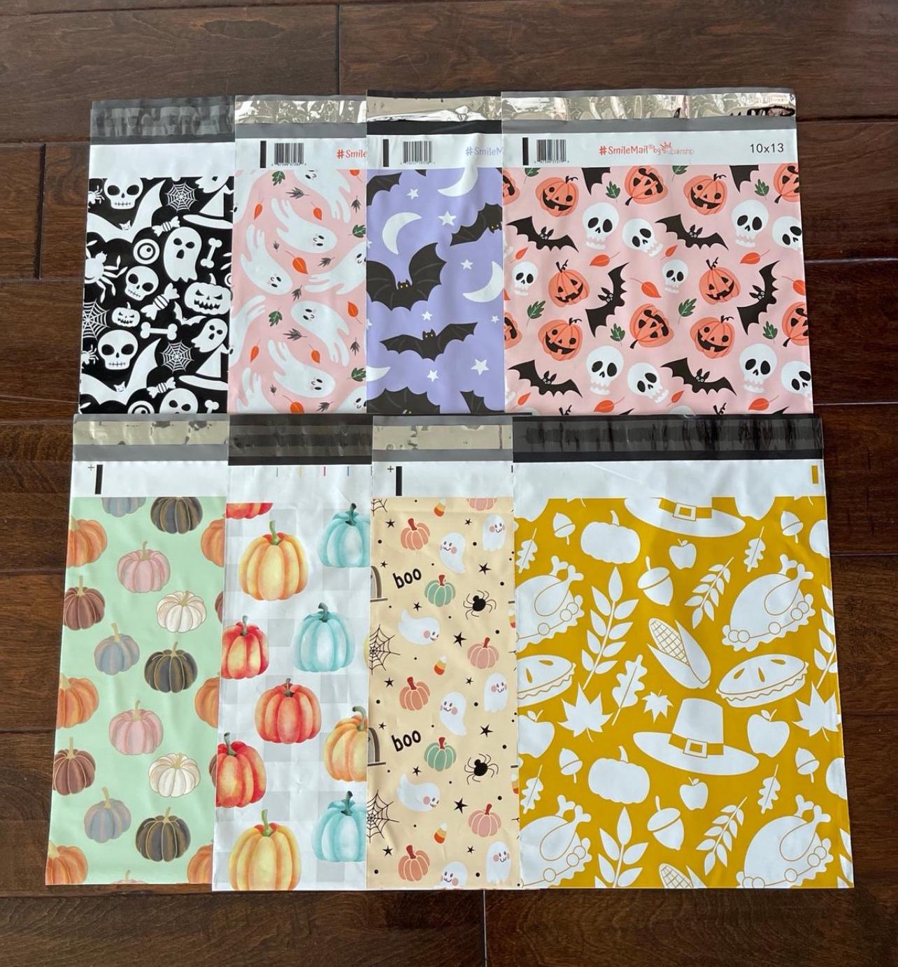 10x13" Super Cute Mix of 8 Patterns Fall/halloween Designer Poly ...