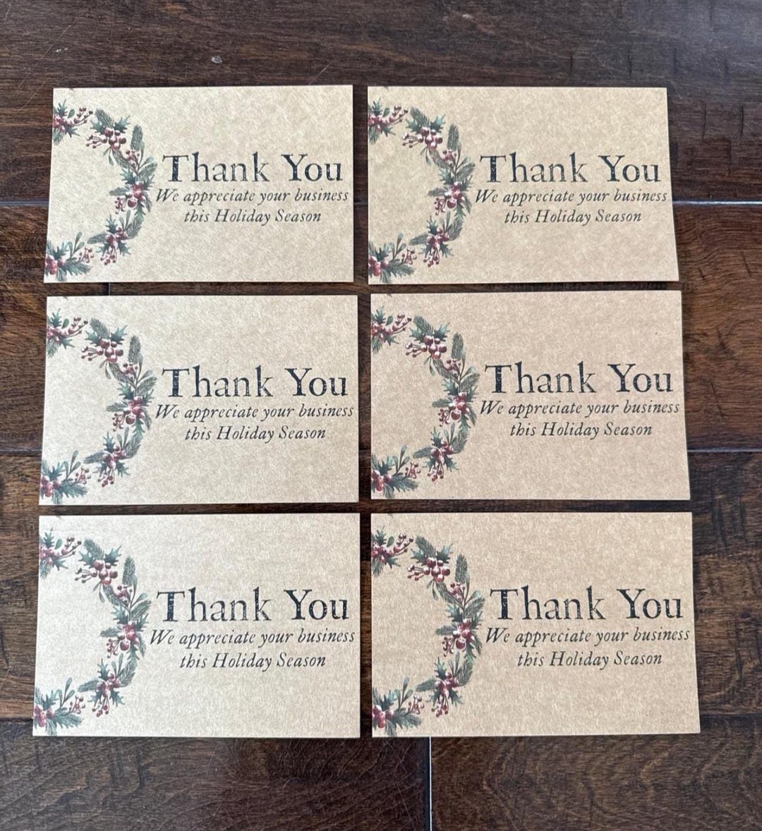 25 OR 50 Pack - 4x6" Beautiful Holiday Thank You Insert Cards! Thank ...