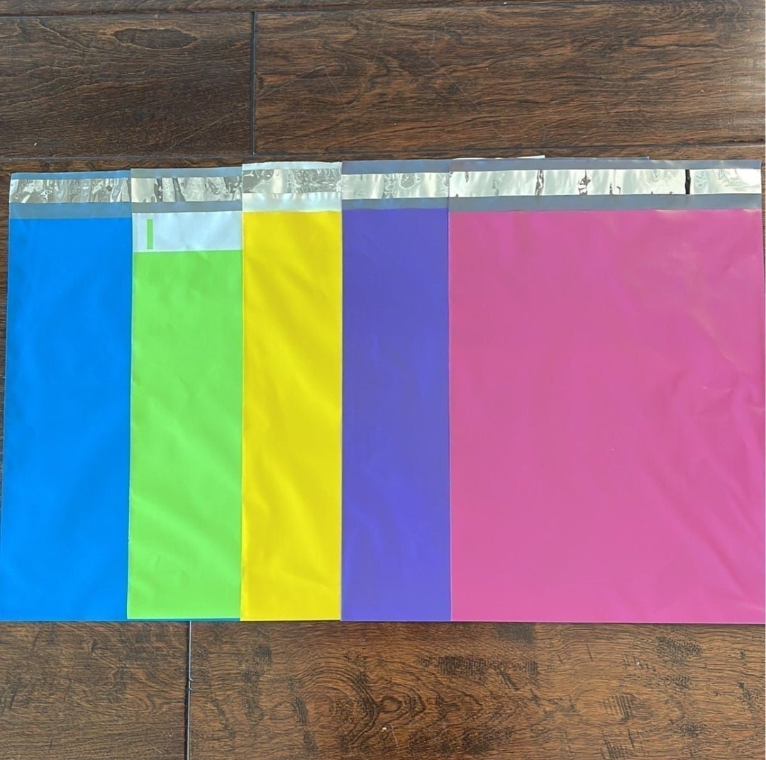 10x13" Mix of All 5 Colors Beautiful Designer Poly Mailers! Non-padded ...