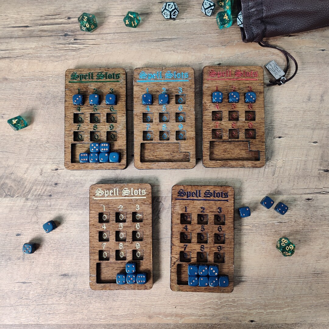 Physical Spell Slot Tracker - Weathered Adventure Design - Dice Based ...
