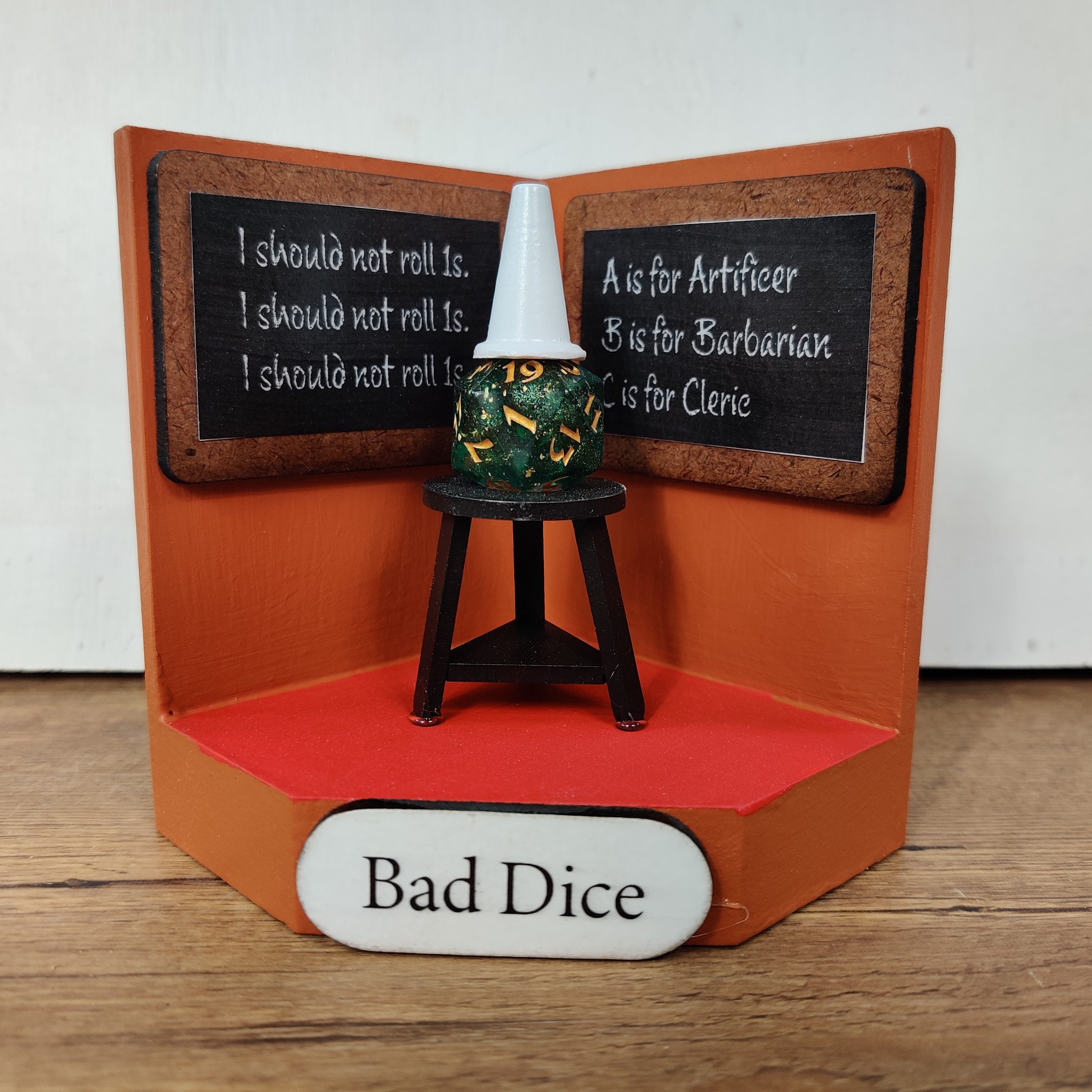 TTRPG Novelty Dice Detention Corner With Stool and Dunce Hat Dunce ...