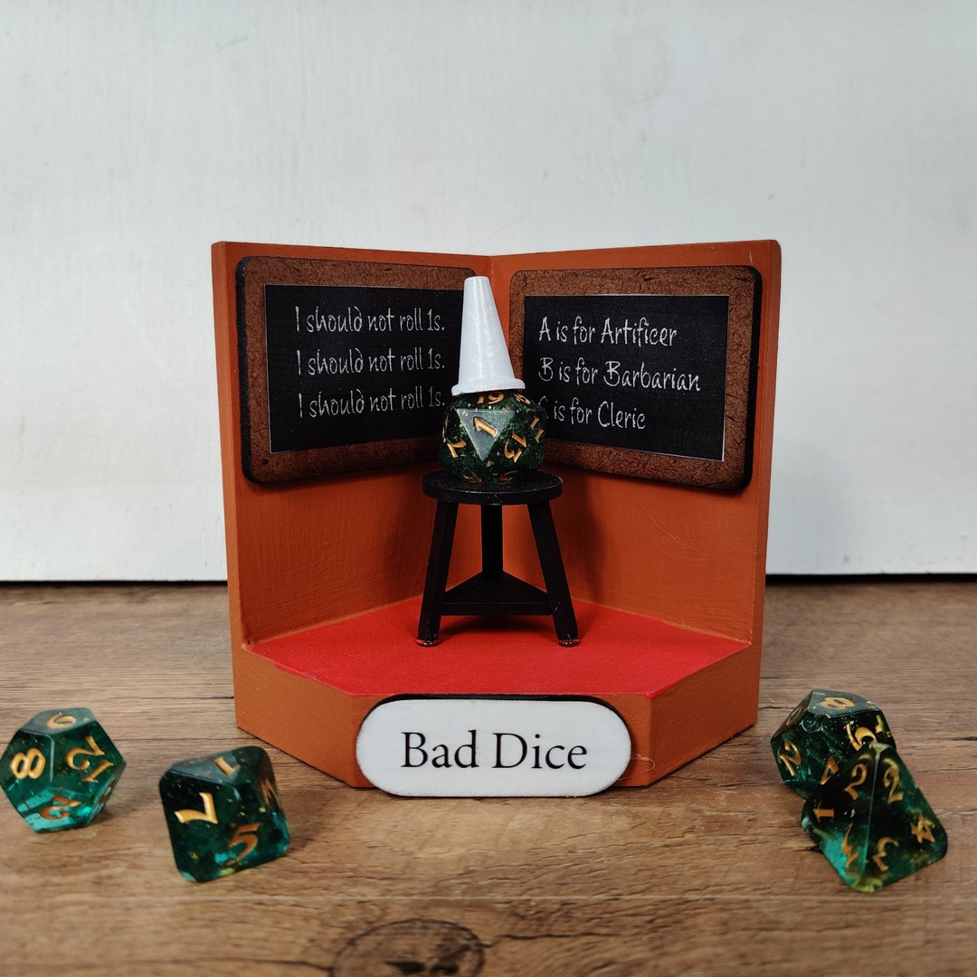 TTRPG Novelty Dice Detention Corner With Stool and Dunce Hat Dunce ...