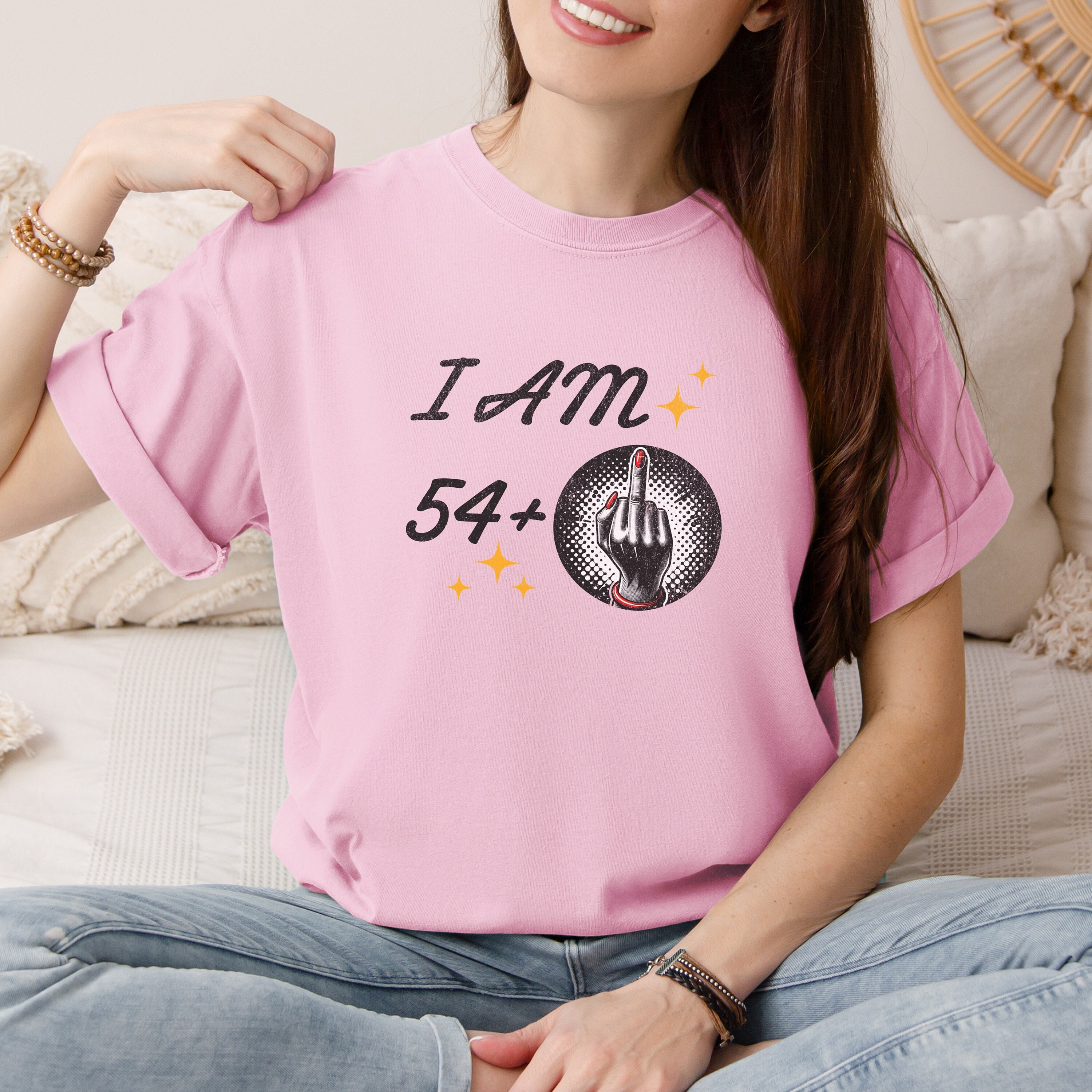 54 Plus 55th Birthday Middle Finger Shirt Aged to Perfection Birthday ...