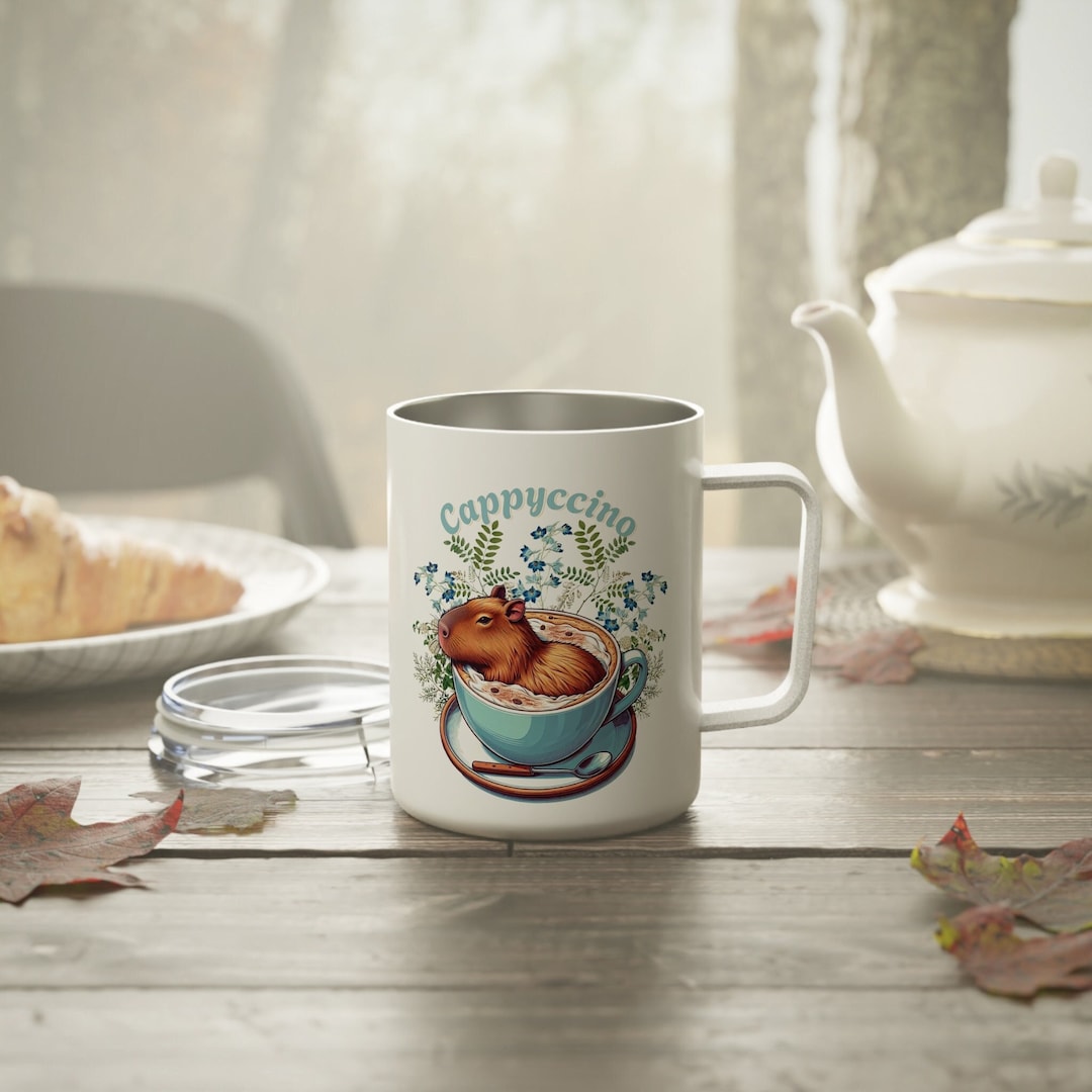 Cappy-ccino Funny Capybara Coffee Cappuccino Travel Mug Wildflower ...
